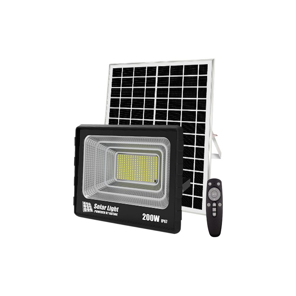 FOCO LED EXTERIOR CON PANEL SOLAR 200W Iluminacion Focos Solar